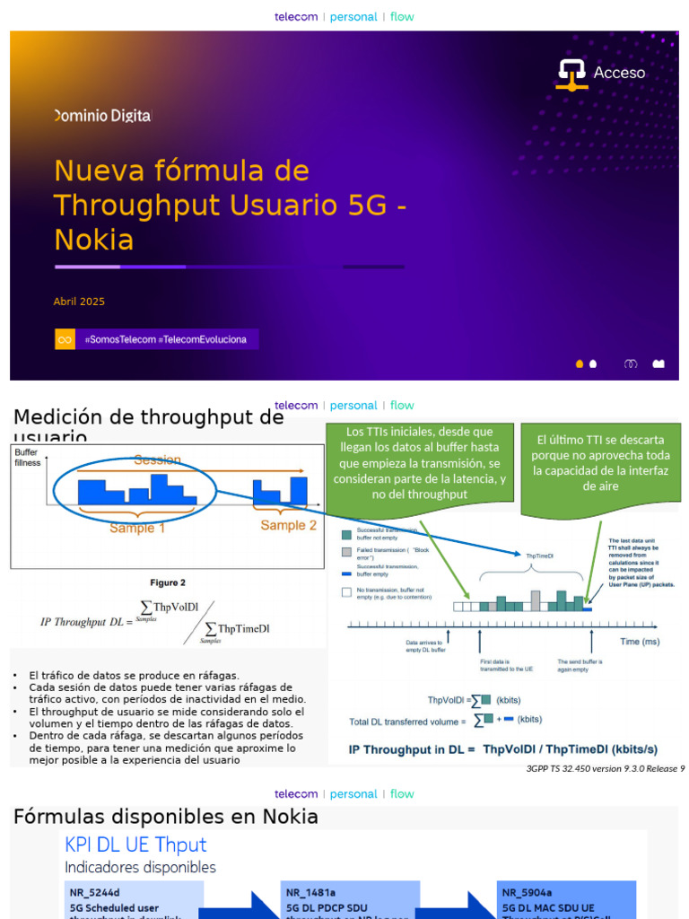 Nokia 5G - Cambio KPI Throughput Usuario | PDF