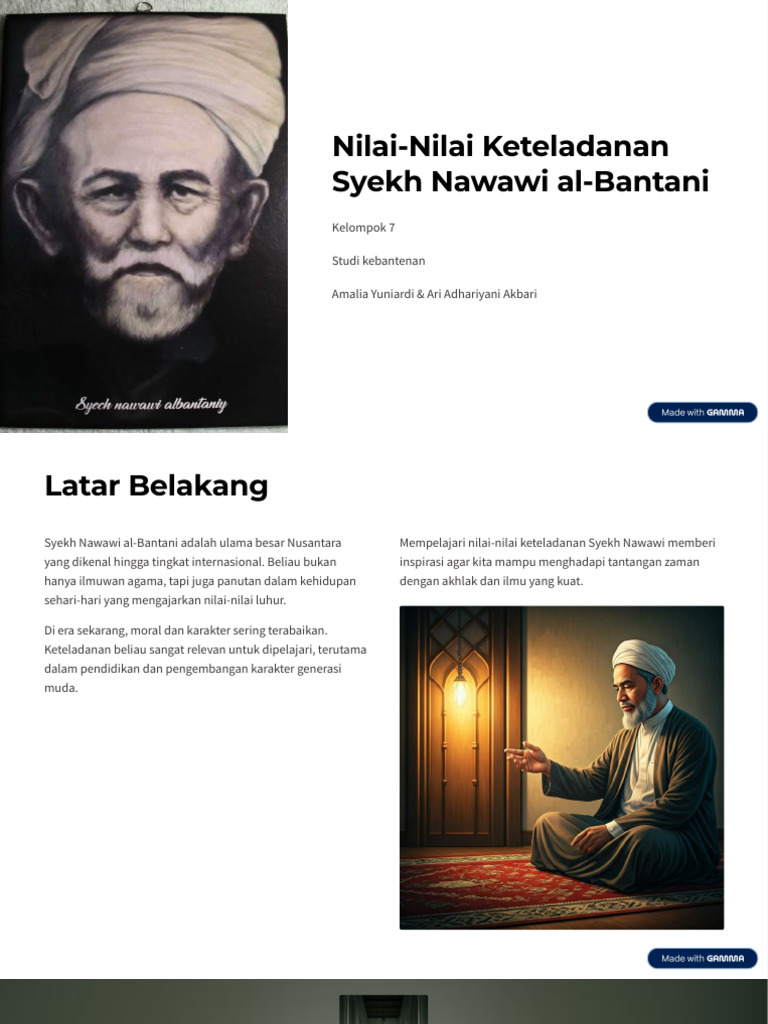 Keteladanan Syekh Nawawi al-Bantani | PDF