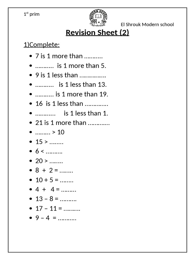 Revision SHEET 2 G1 Nov 2024 | PDF