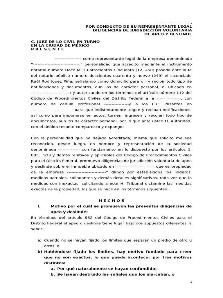 Diligencias de Apeo y Deslinde Notarial | PDF | Testigo experto | Justicia
