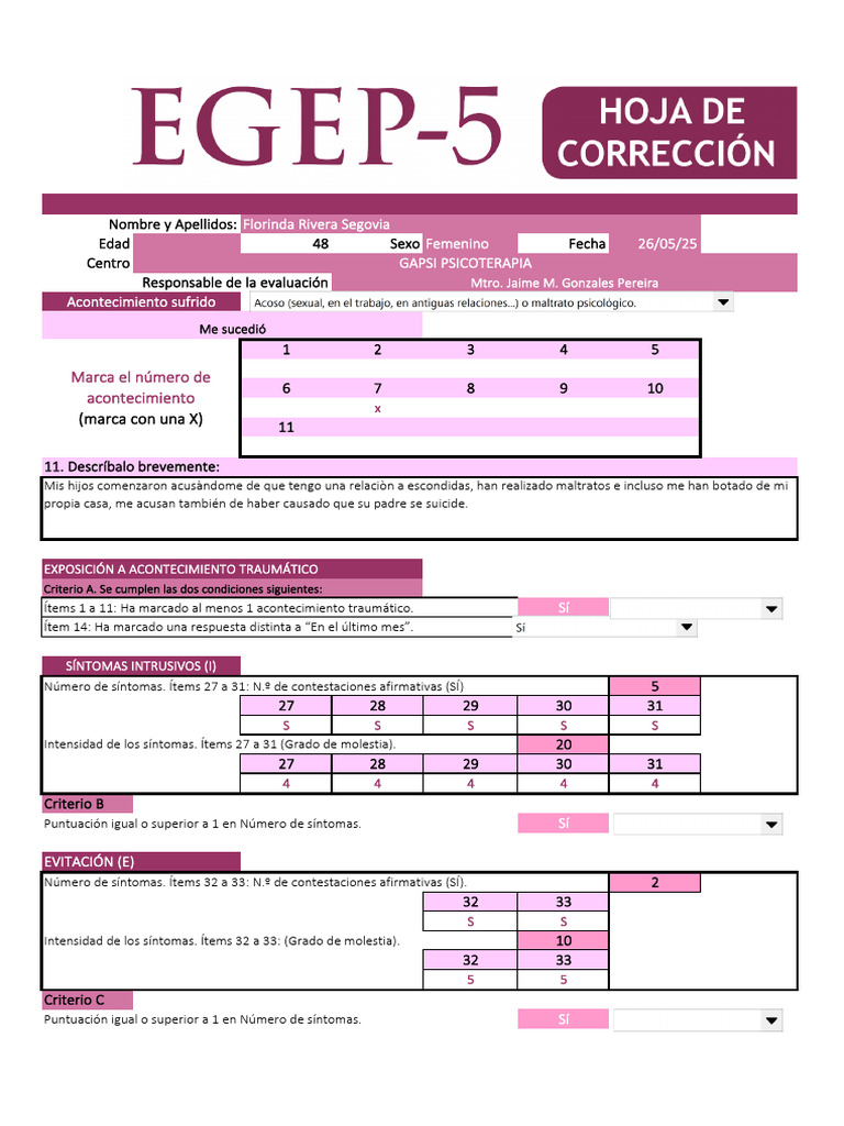 Egep 5 | PDF | Enfermedades y trastornos | Psicología anormal