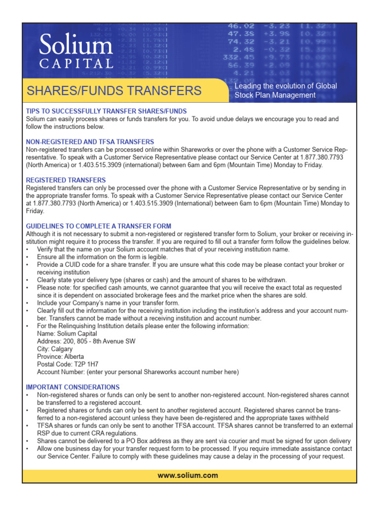 Share and Fund Transfer Guidelines | PDF