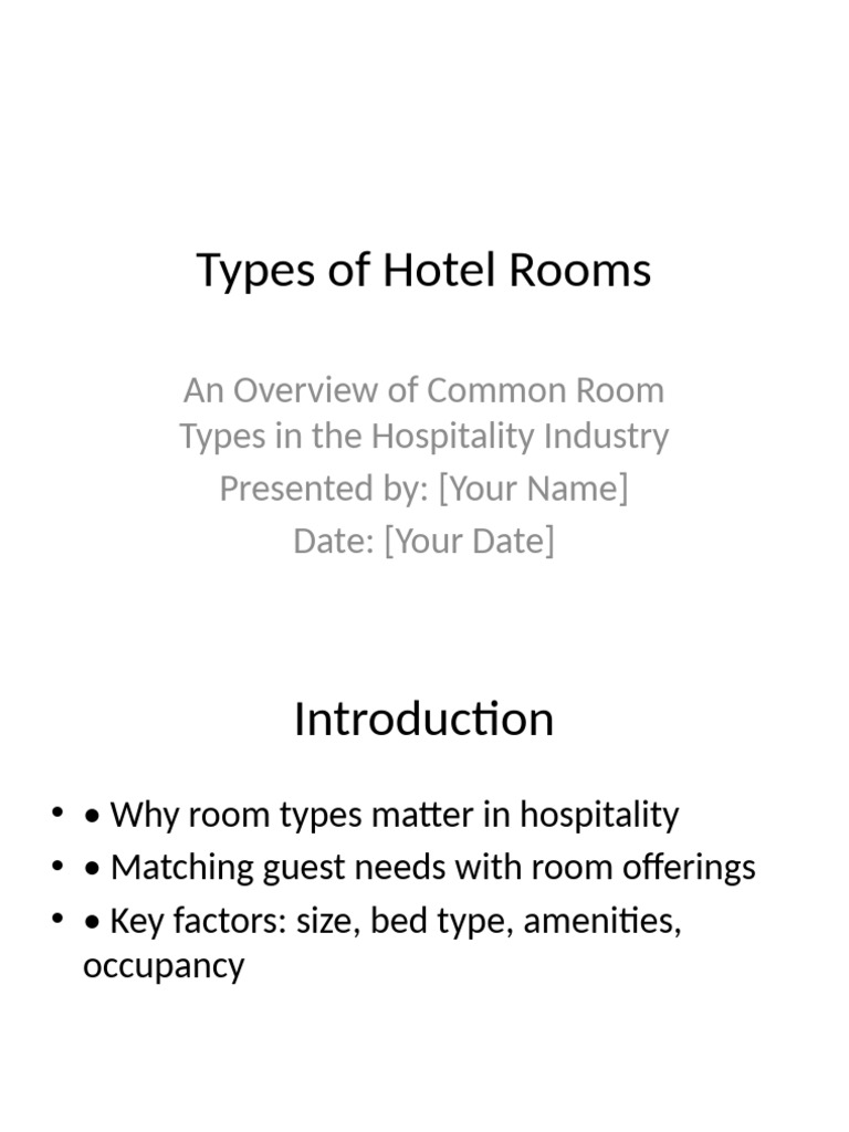 Overview of Hotel Room Types | PDF