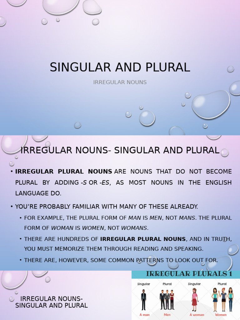 Singular and Plural Irregular Nouns With Questions | PDF