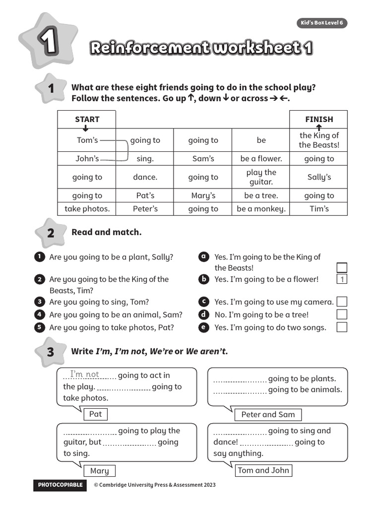 KidsBox Level6 Unit1 Reinforcement Worksheet 1 | PDF