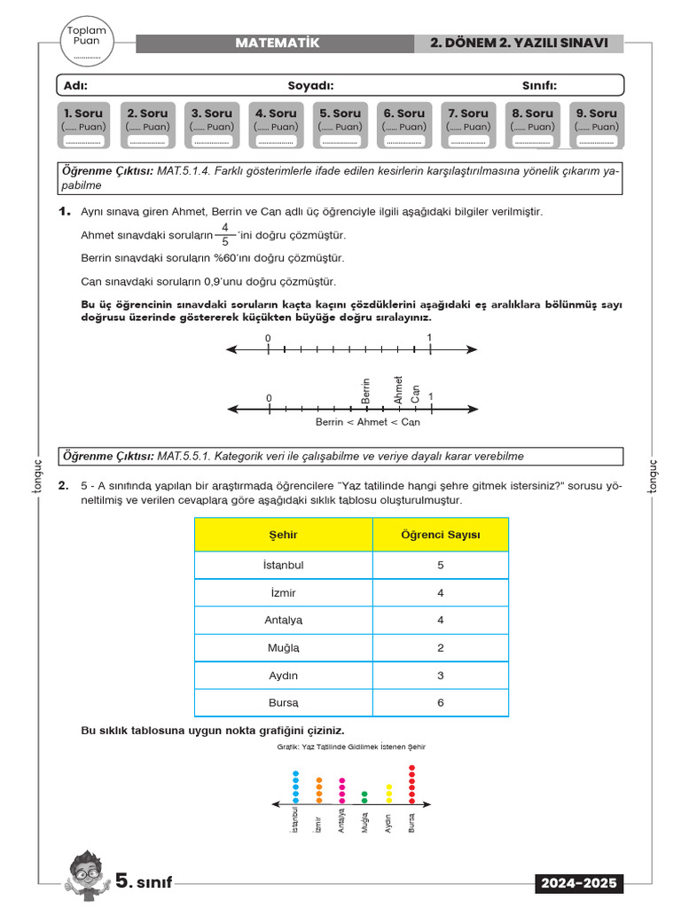SNF Matematik Yazl Cevapl 4-1 | PDF