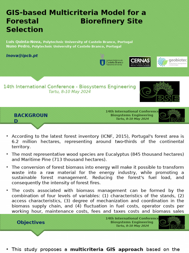 GIS-based Multicriteria Model For A Forestal Biorefinery Site Selection | PDF | Biorefinery ...