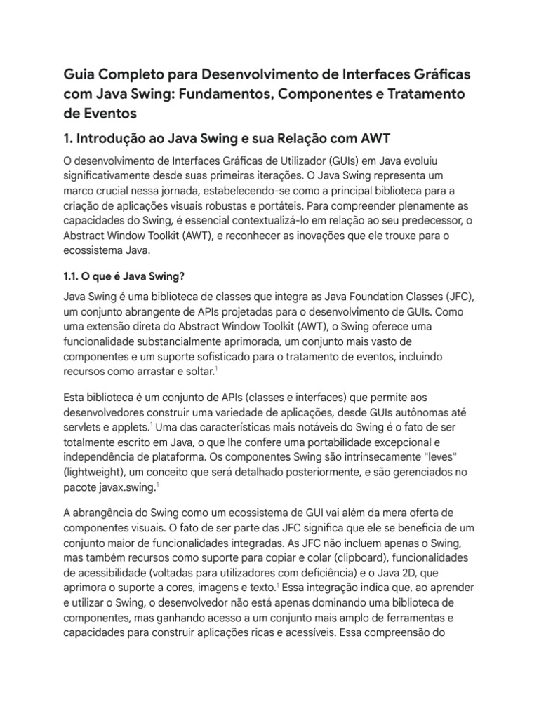 Aprendizado Aprofundado Do Java Swing | PDF | Model-View – Controller (MVC) | Engenharia de Software