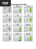 Shift Work Calendar 2024 | PDF