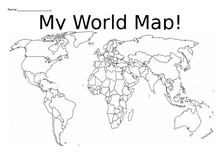 A3 World Map Worksheet | PDF