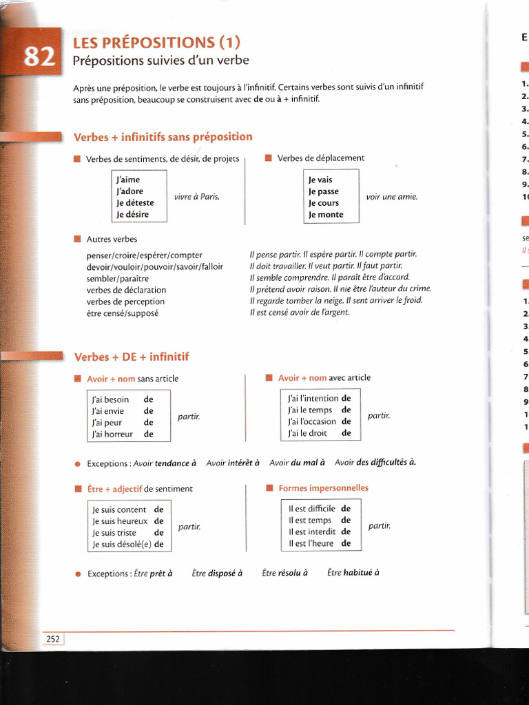 Verbe + Préposition + Verbe | PDF
