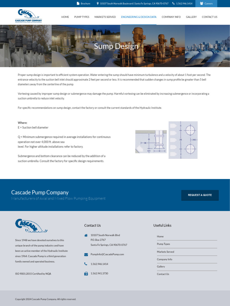 Sump Design - Cascade Pump | PDF | Pump | Dynamics (Mechanics)