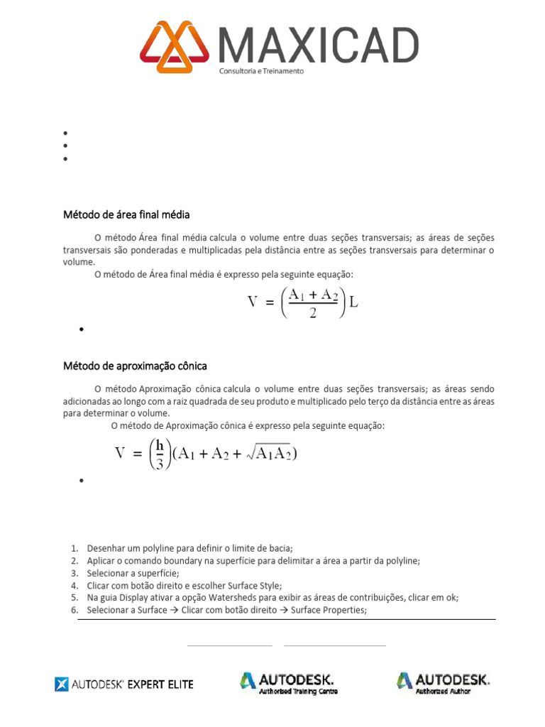 Cálculo de Volume de Bacias em MaxiCAD | PDF | Cálculo