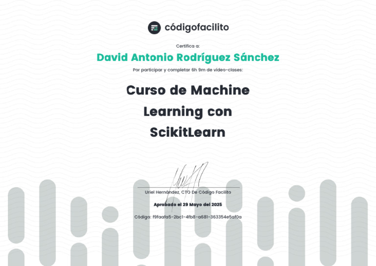 Certificado - Curso de Machine Learning Con ScikitLearn | PDF
