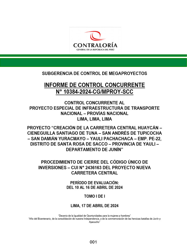Informe de control | PDF | Lima | Transporte