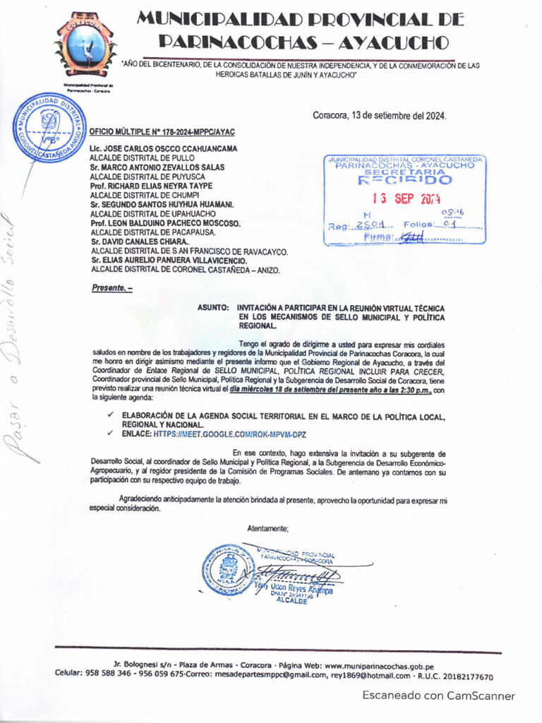 OFICIO MULT N°178 | PDF