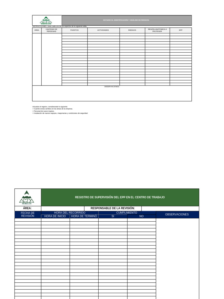Registro de Supervisión Del Epp Actualizado 1 | PDF
