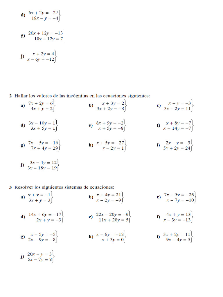 SISTEMAS DE ECUACIONES | PDF