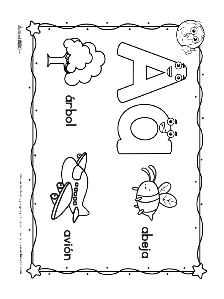 Letra A para Colorear - Árbol ABC | PDF