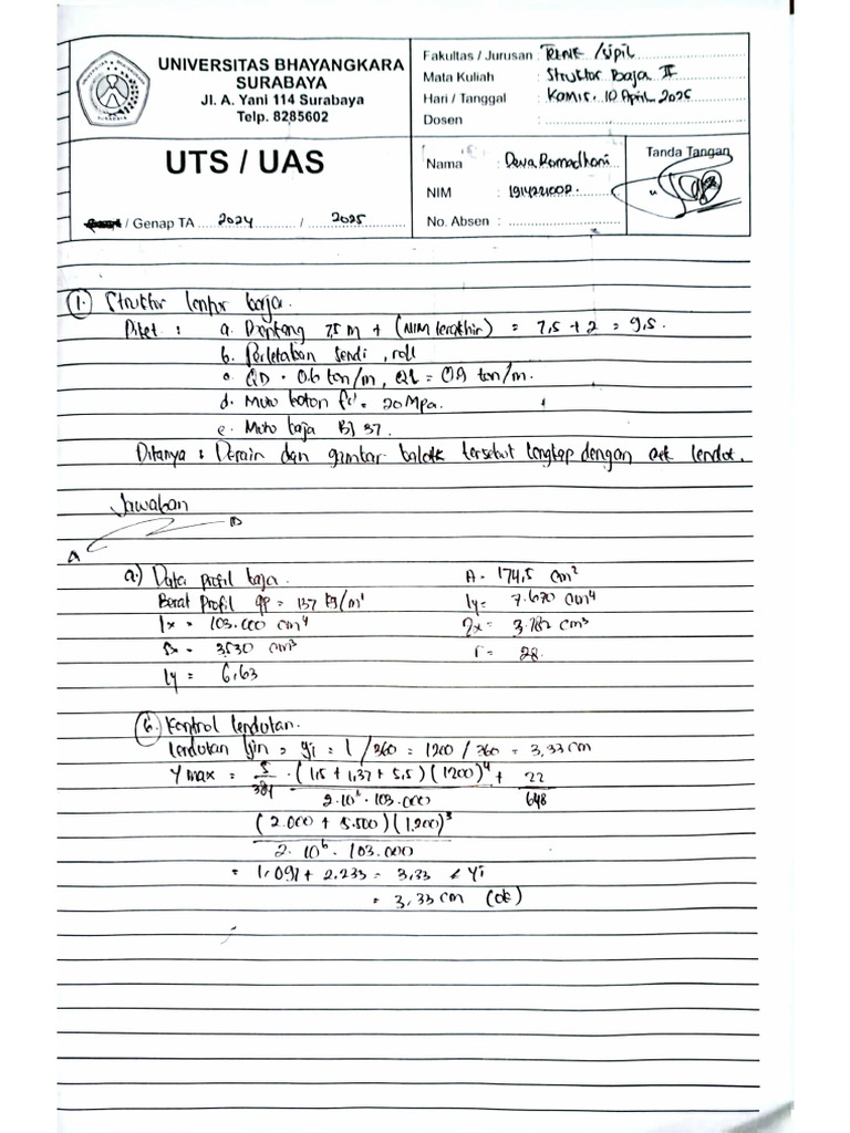 Uts Struktur Baja 2 - Deva Romadhoni - 1914221002 | PDF