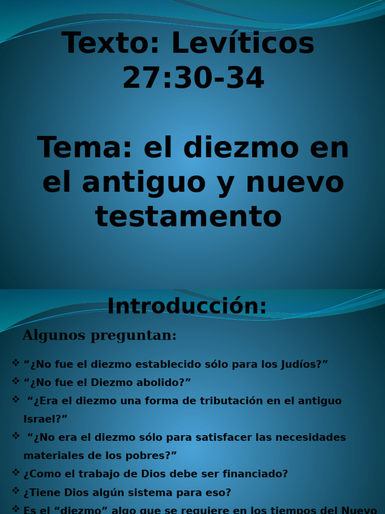 El Diezmo en la Biblia: Antiguo y Nuevo Testamento | PDF | Sacerdote ...