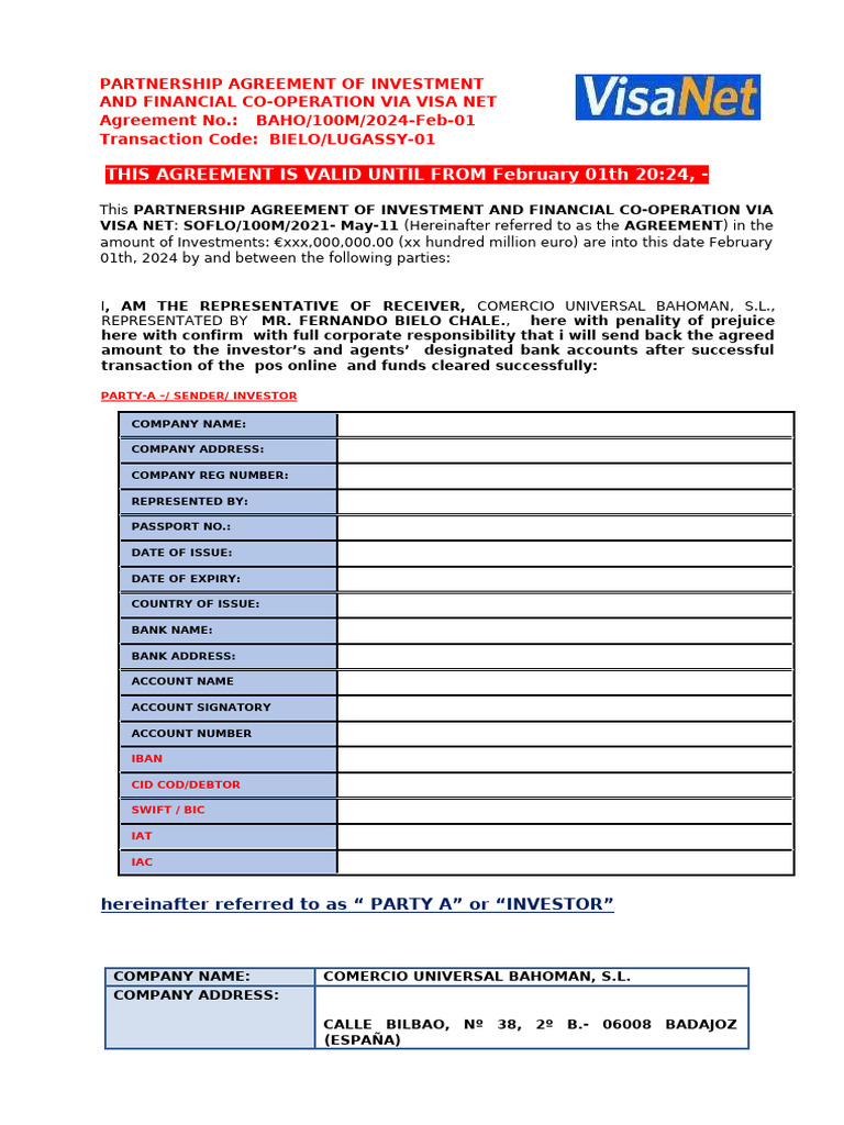 Bifa 2 Contrato Visanet de Eddie | PDF | Banks | Wire Transfer