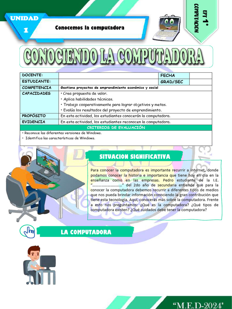 Resuelto Ficha de Actividad Ept 2°-Semana 1 | PDF | Hardware de la computadora | Ciencias de la ...