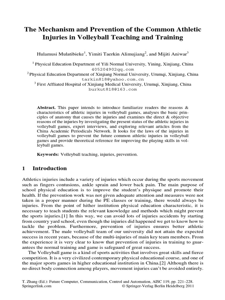 3 - The Mechanism and Prevention of The Common Athletic Injuries in ...