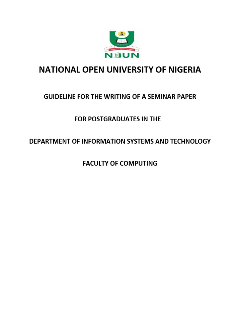 Seminar Paper Guidelines for Postgraduates | PDF