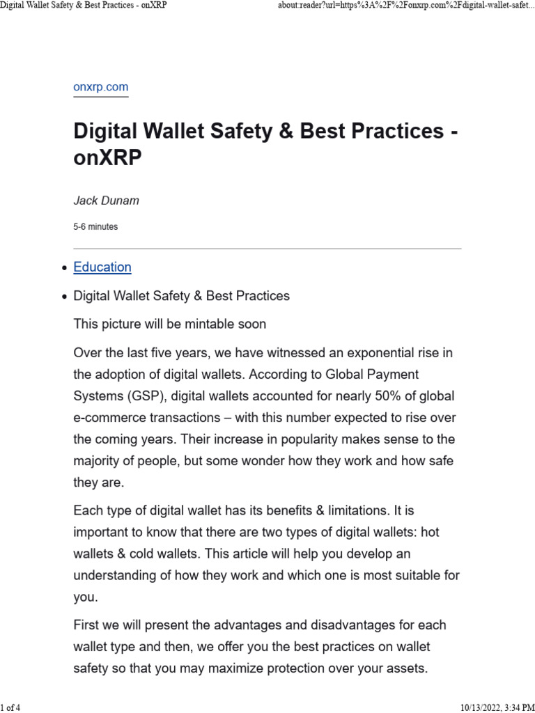 Digital Wallet Safety & Best Practices | PDF | Cybercrime | Computer Security