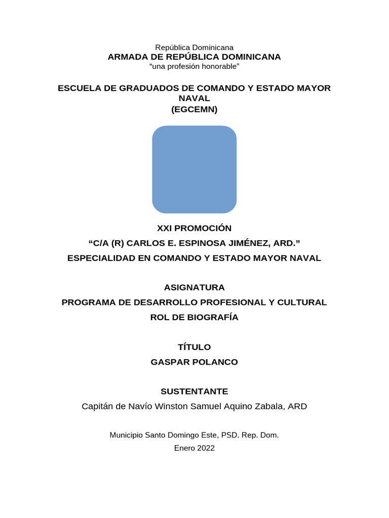 Biografía de Gaspar Polanco Borbón | PDF