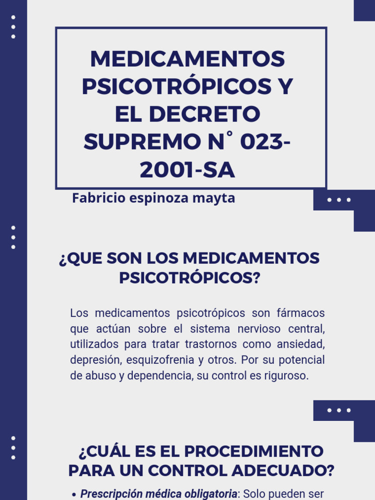 Medicamentos Psicotrópicos y su Regulación | PDF