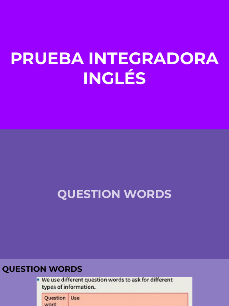 Prueba Integradora Inglés | PDF | Verb | Semantic Units