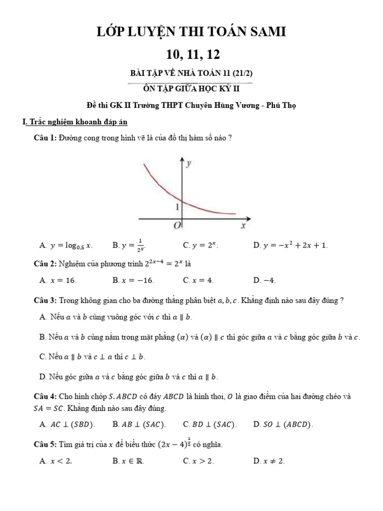 BTVN SAMI Toán 11 21 2 | PDF