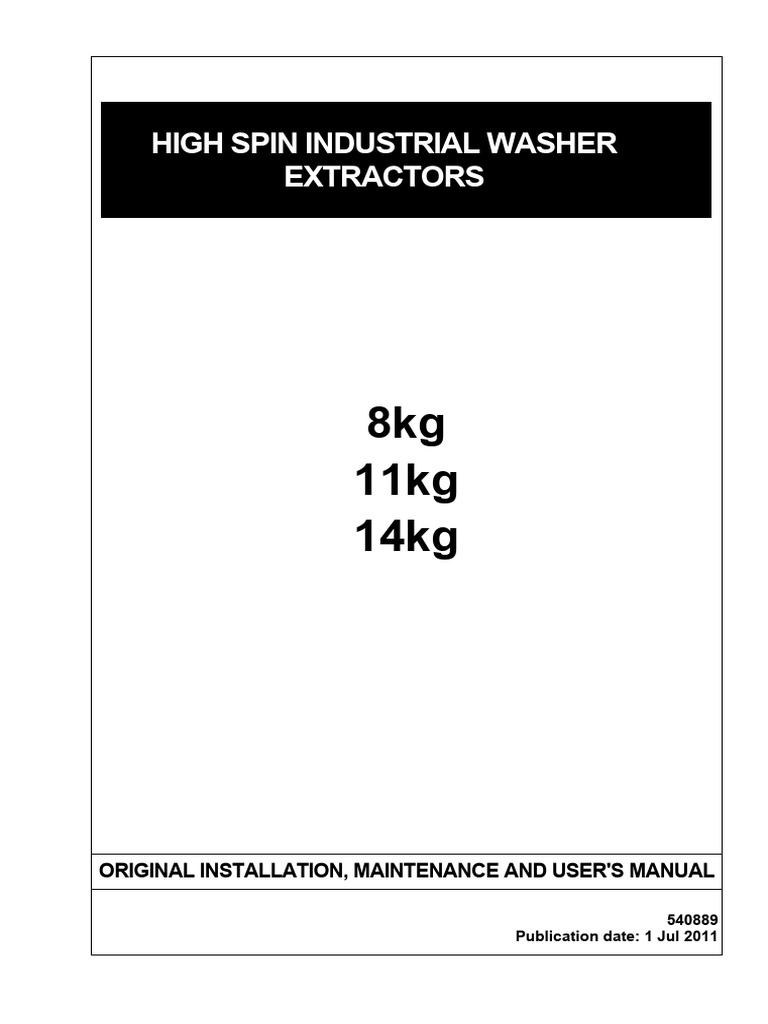 Primus FX135 Washer User Manual | PDF | Washing Machine