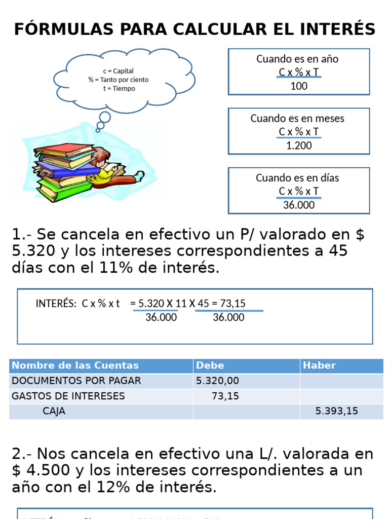 Fórmulas Para Calcular El Interés (1) | PDF