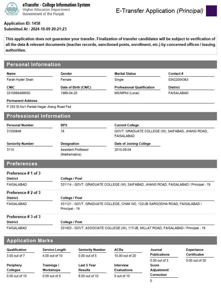 Principal Application 14913 | PDF