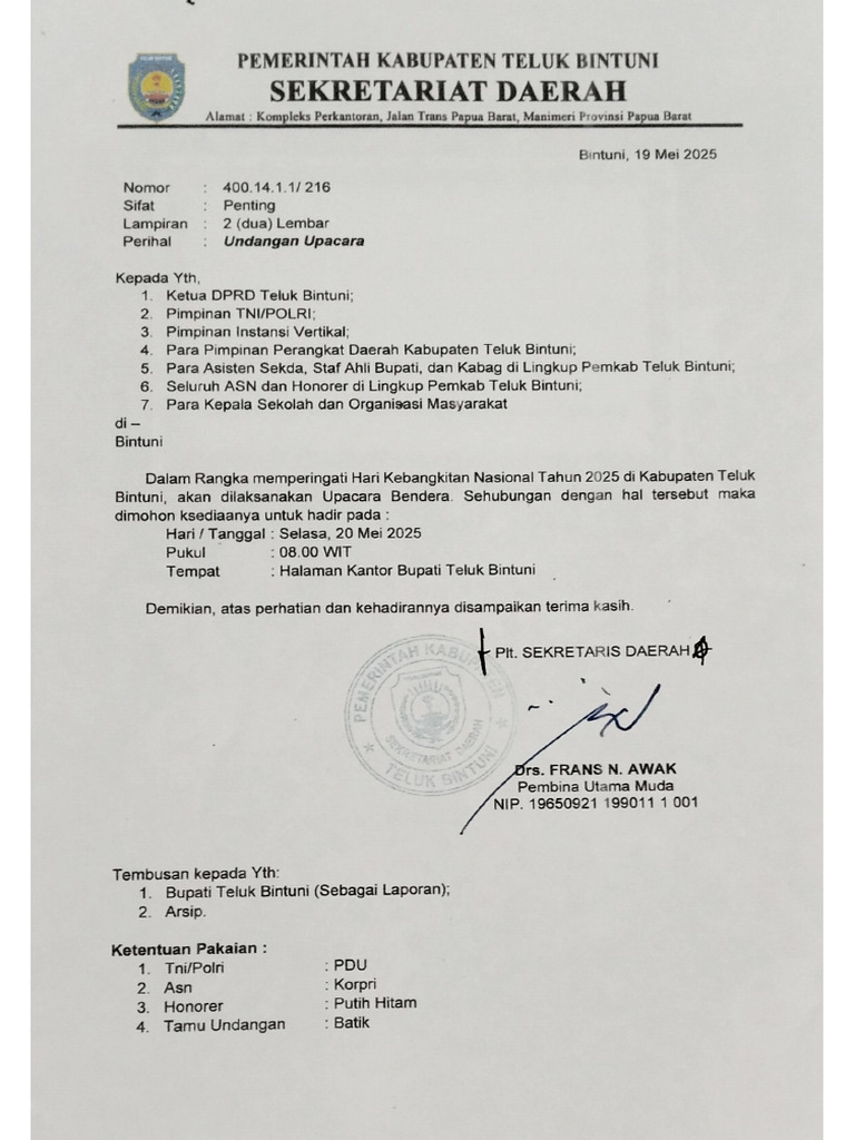 Undangan Harkitnas 2025 | PDF