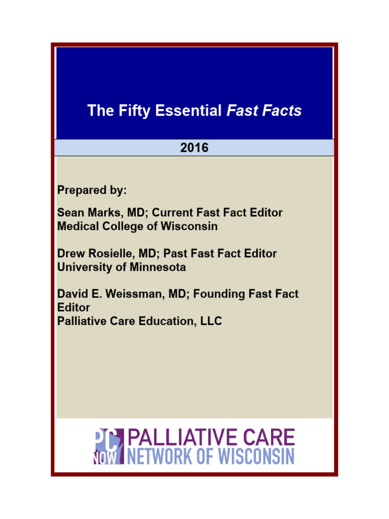 Essential Fast Facts in Palliative Care | PDF | Opioid | Substance ...