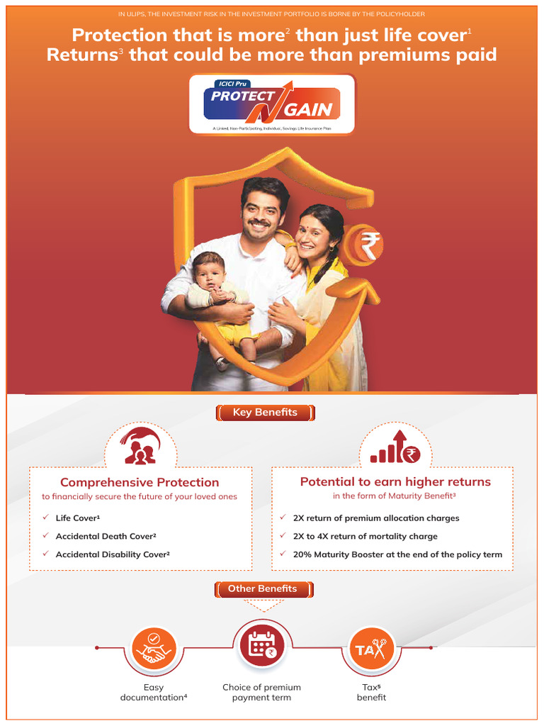 ICICI Pru Protect N Gain Leaflet | PDF | Insurance | Business Law