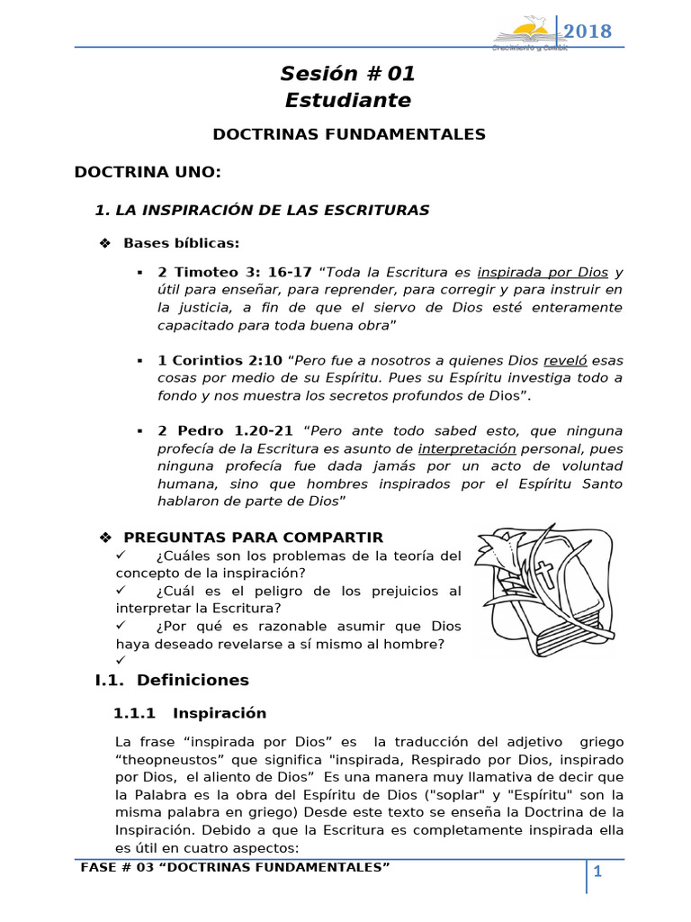 Manual Doctrinas Fundamentales Estudiante (1) Fase 3 | PDF | Cristo (título) | Biblia