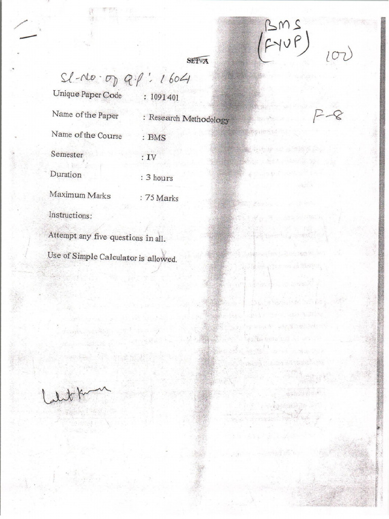 Bms Fyup Semester IV Vi 2017 | PDF