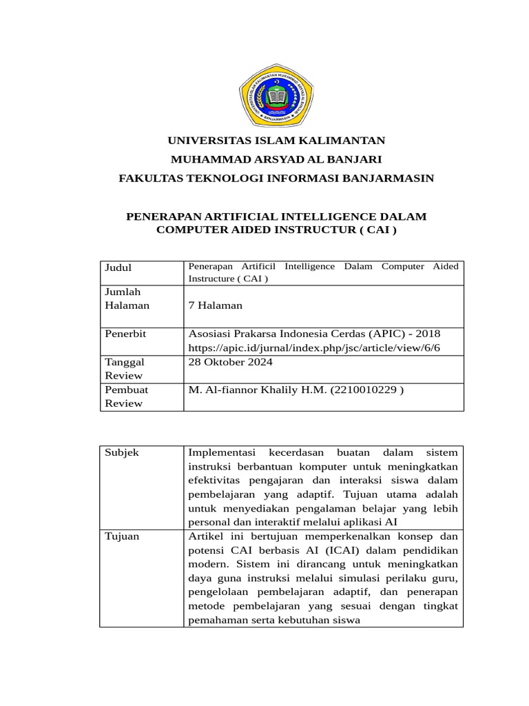 Review Penerapan Artificial Intelligence Dalam Computer Aided ...