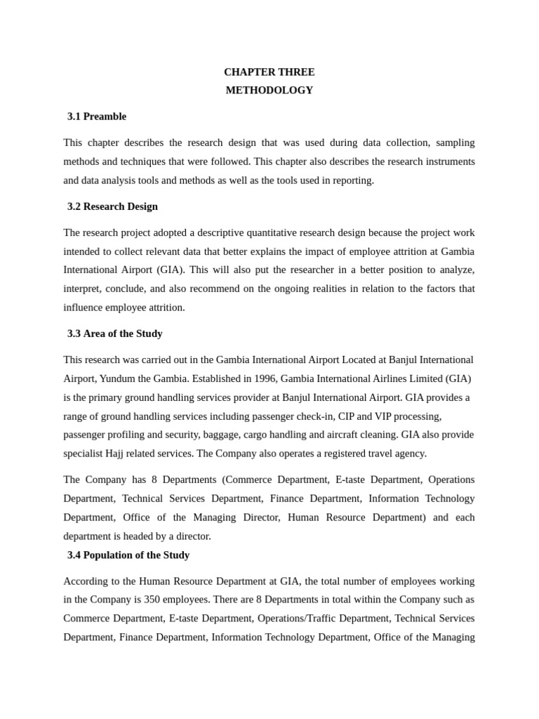 Chapter Three (Methodology) | PDF | Questionnaire | Scientific Method