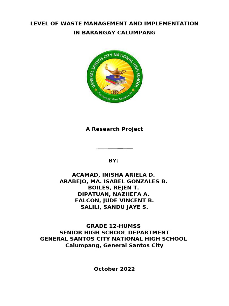 Level of Waste Management and Implemetation | PDF | Waste | Pollution