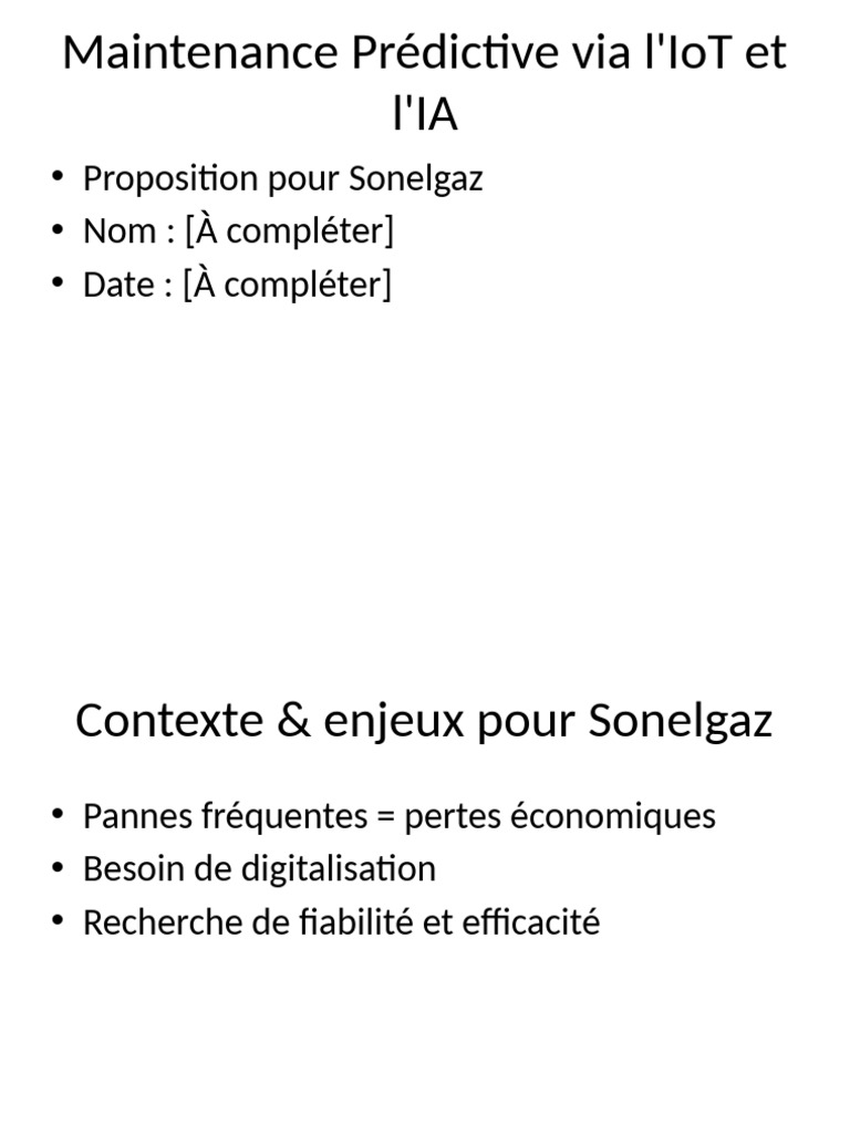 Maintenance Predictive Sonelgaz | PDF