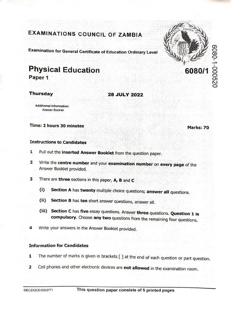 Pes Exam Questions Paper 1 Null-11 | PDF