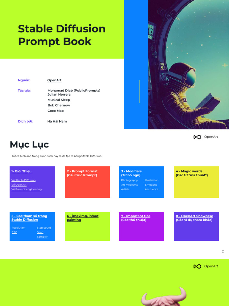 Tieng Viet Stable Diffusion Prompt Book From OpenArt 11 13 | PDF