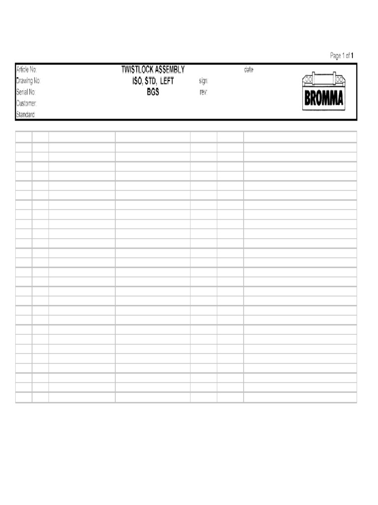 Bromma Telescopic Spreader EH5U | PDF | Washer (Hardware)