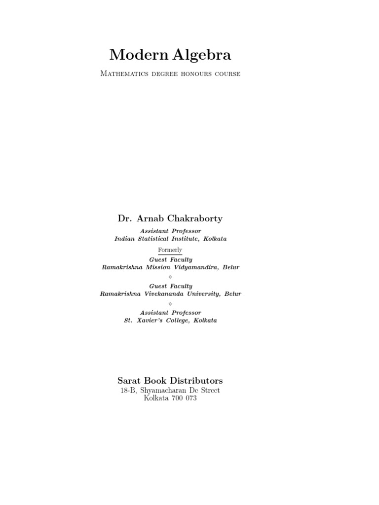 Mod Alg Book | PDF